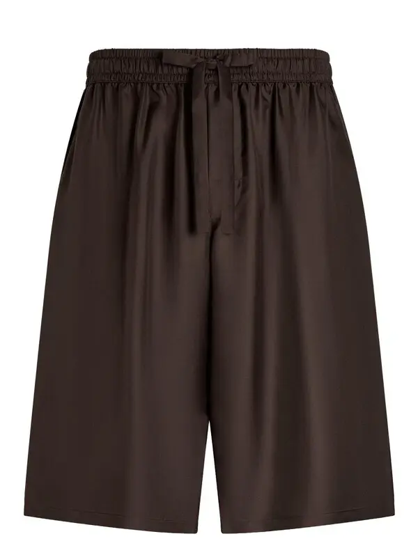 Dolce & Gabbana Silk Twill Trousers Pants And Shorts - Brown
