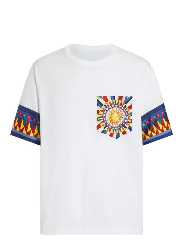 Dolce & Gabbana Cotton T-shirt With Carretto-print T-shirts And Polos - Multicolor
