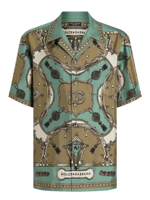 Dolce & Gabbana Cargo-print Hawaii Washed Silk Twill Shirt Shirts - Multicolor