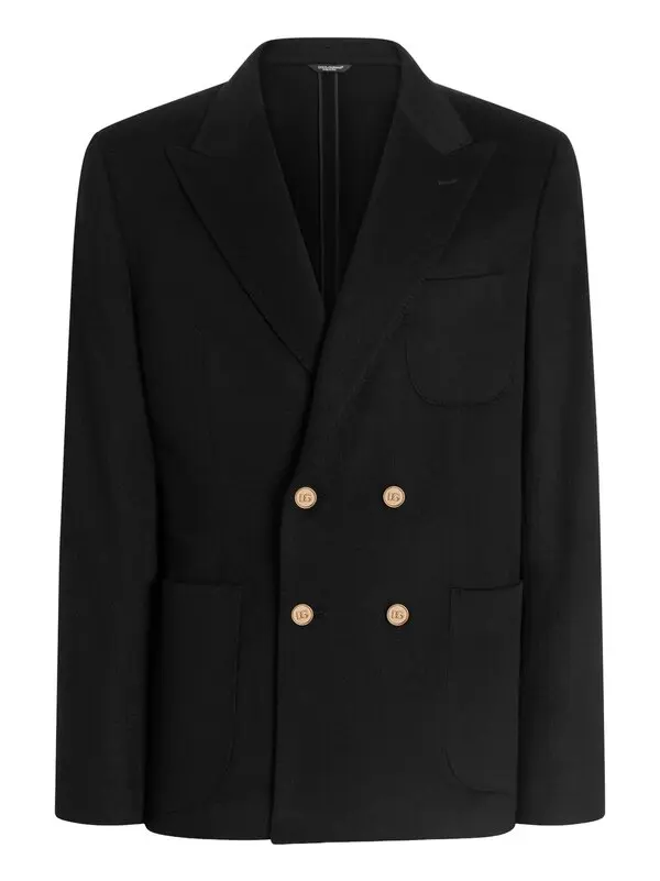 Dolce & Gabbana Double-breasted Portofino Cashmere Jacket Suits And Blazers - Black