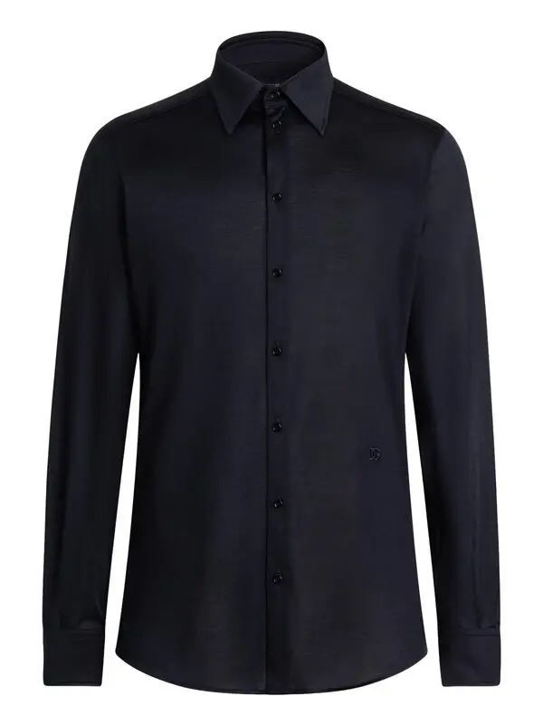 Dolce & Gabbana Martini Silk Jersey Shirt Shirts - Blue