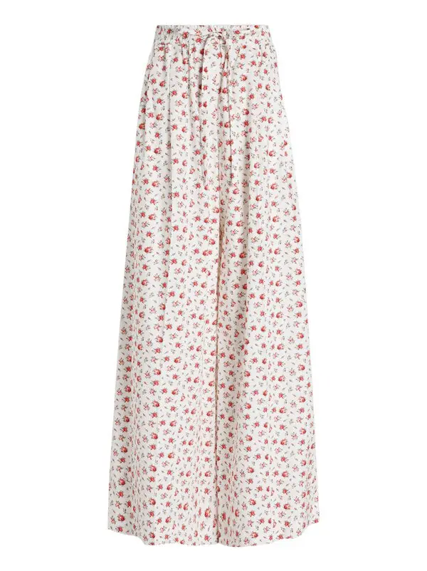 Dolce & Gabbana Small Rose-print Poplin Trousers Pants And Shorts - Multicolor