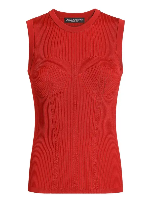 Dolce & Gabbana Knit Tank Top Shirts And Tops - Red