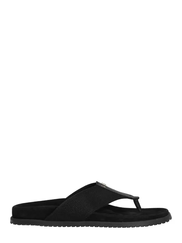 Dolce & Gabbana Flip Flops With Dg Logo Detail - Black
