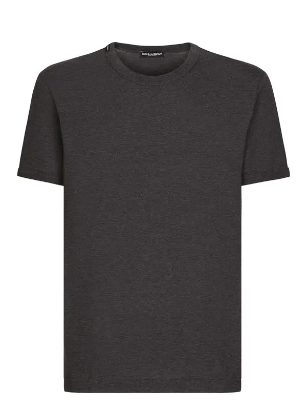 Dolce & Gabbana T-shirt M/corta Giro T-shirts And Polos Gray Cotton - Grey
