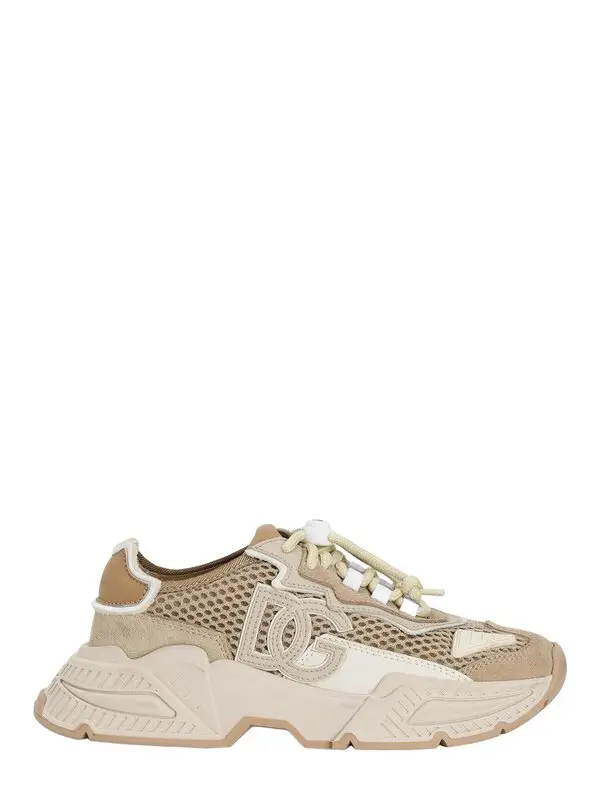 Dolce & Gabbana Daymaster Mesh, Split Calfskin And Down Sneakers Shoes - Multicolor