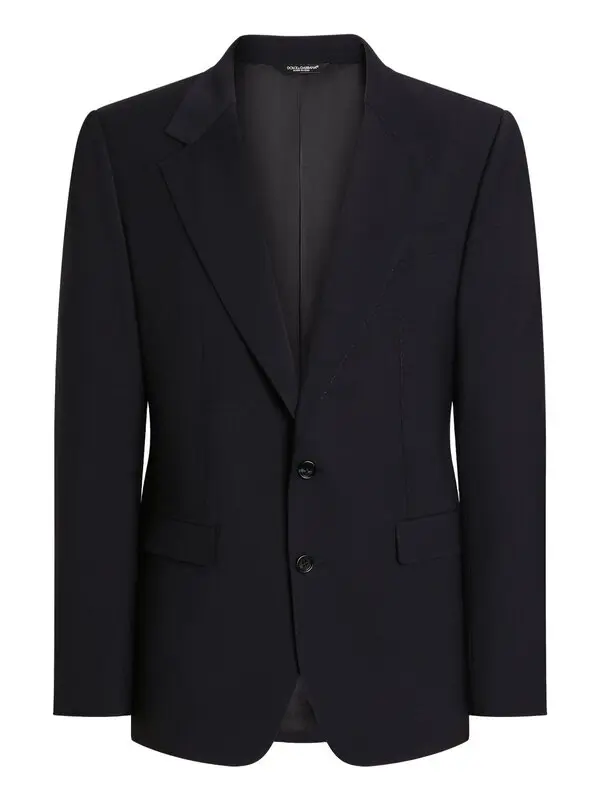 Dolce & Gabbana Single-breasted Taormina Wool Canvas Jacket Suits And Blazers - Blue