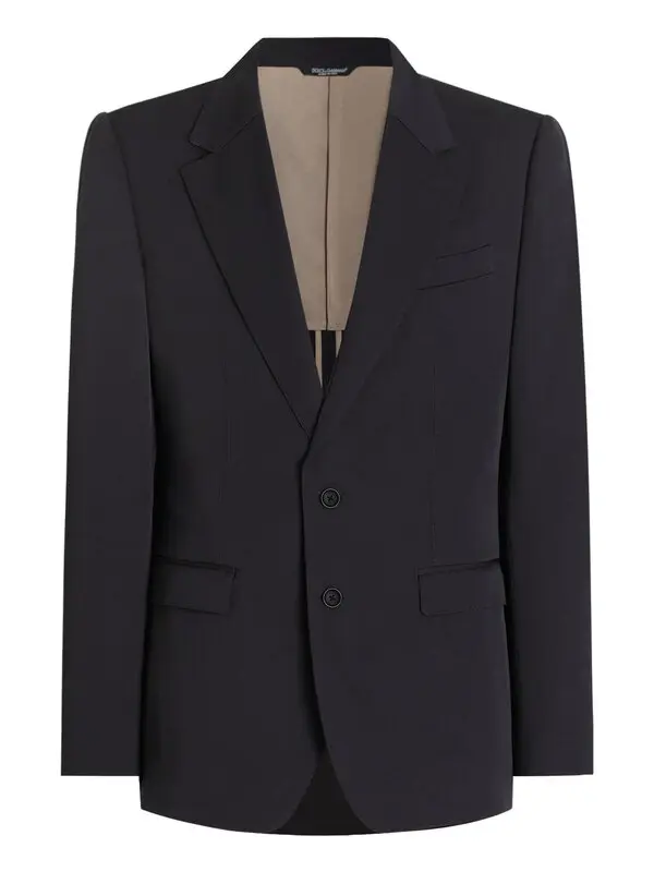 Dolce & Gabbana Single-breasted Taormina Wool Canvas Jacket Suits And Blazers - Grey