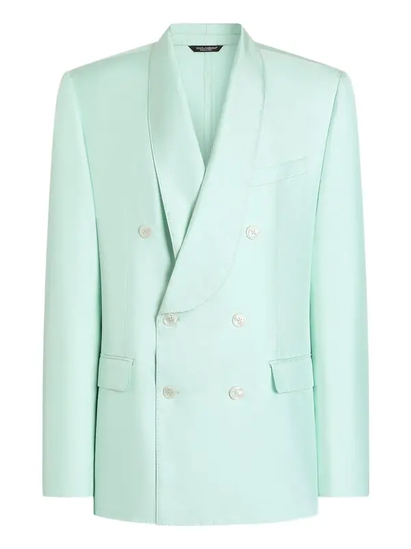 Dolce & Gabbana Double-breasted Linen Blazer - Azure