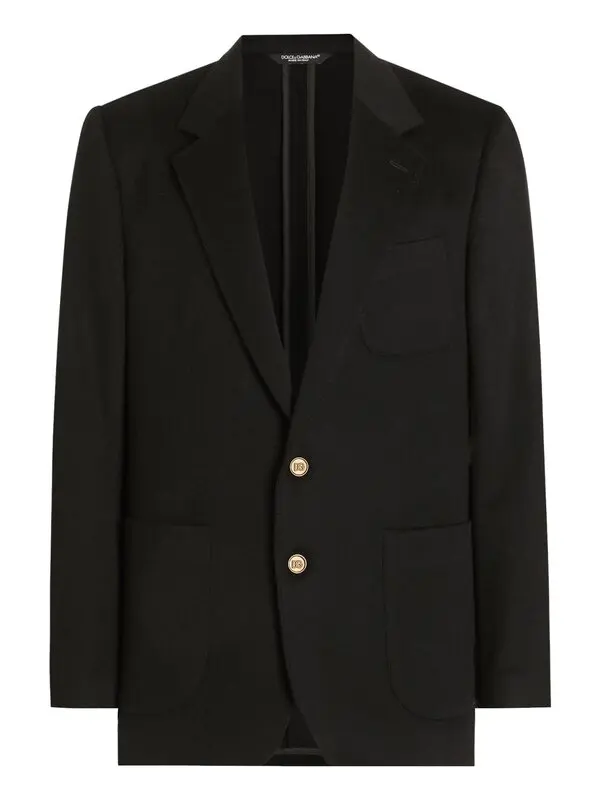 Dolce & Gabbana Double-breasted Linen Blazer - Black