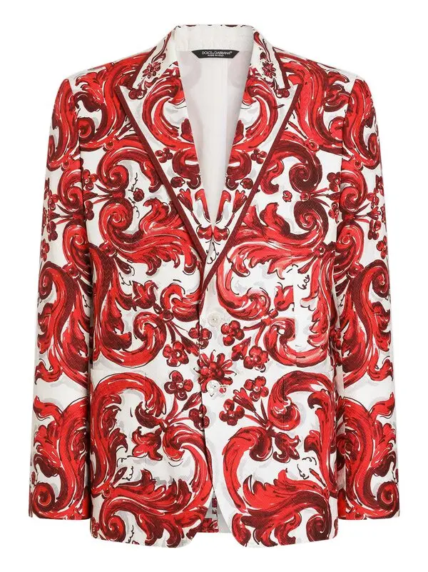 Dolce & Gabbana Double-breasted Linen Blazer - Multicolor