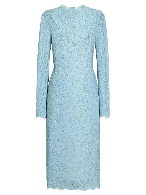 Dolce & Gabbana Cordonetto Lace Sheath Dress Dresses - Azure