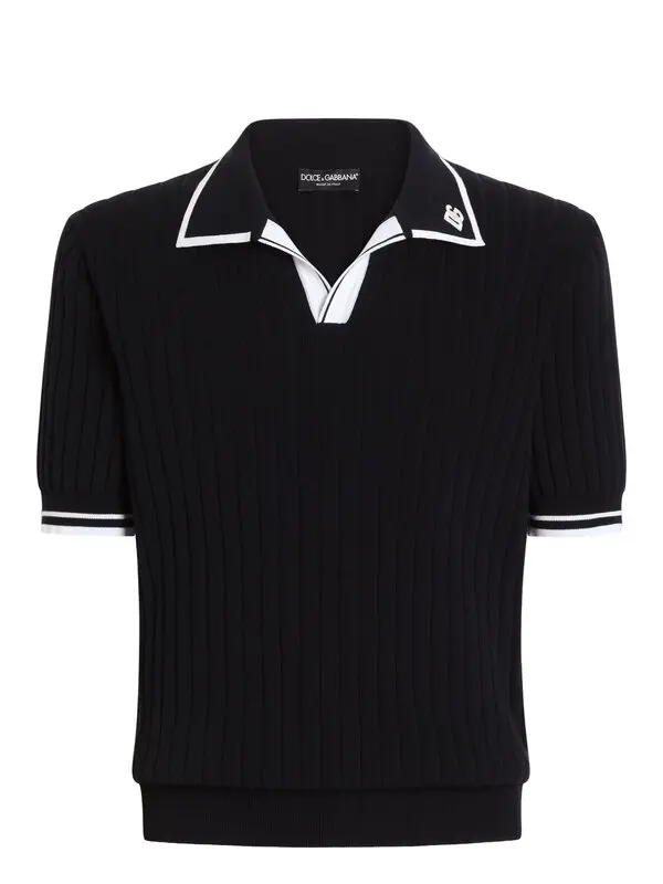 Dolce & Gabbana Cotton Polo Shirt Sweaters And Cardigans White - Multicolor