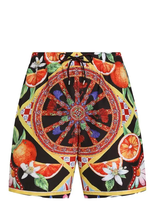 Dolce & Gabbana Carretto Print Swim Boxer Shorts - Multicolor