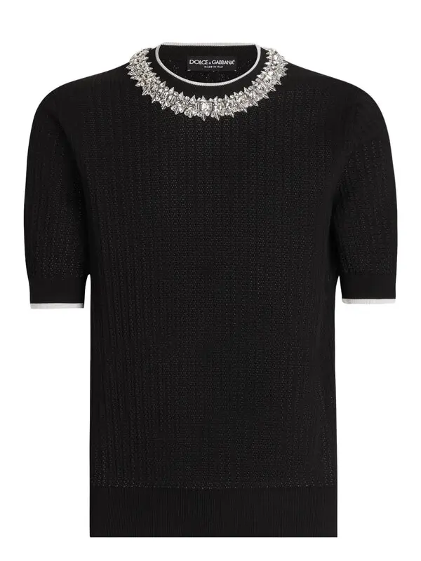 Dolce & Gabbana Embellished Crewneck Pullover - Black