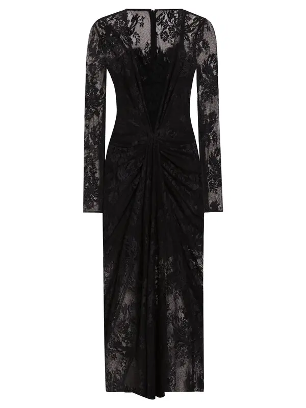 Dolce & Gabbana Floral Lace Dress Dresses - Black