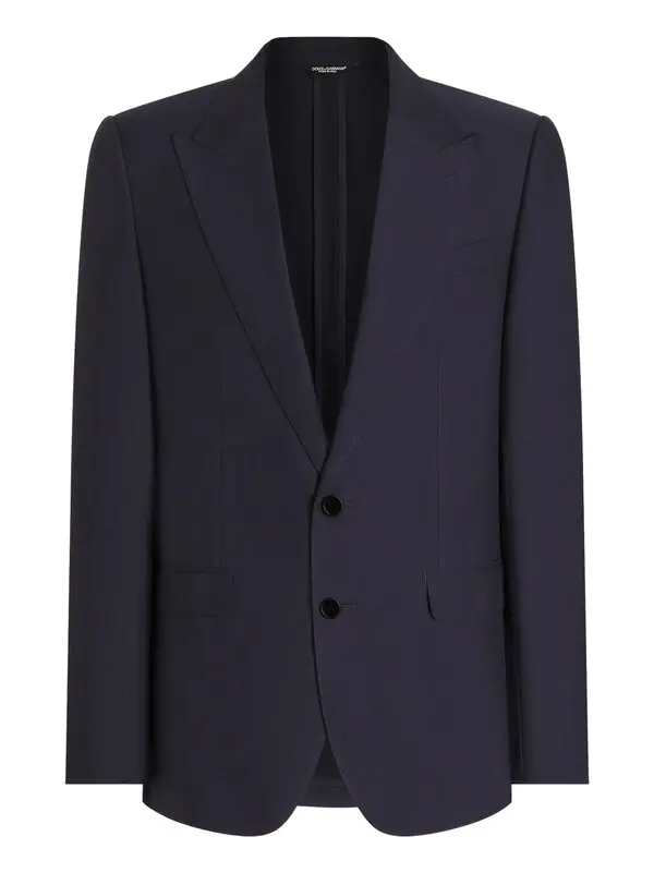 Dolce & Gabbana Single-breasted Silk-blend Gabardine Taormina Jacket Suits And Blazers - Blue