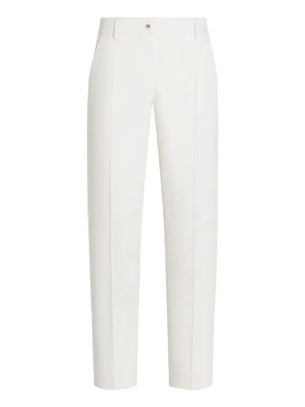 Dolce & Gabbana Wool Trousers Pants And Shorts - White