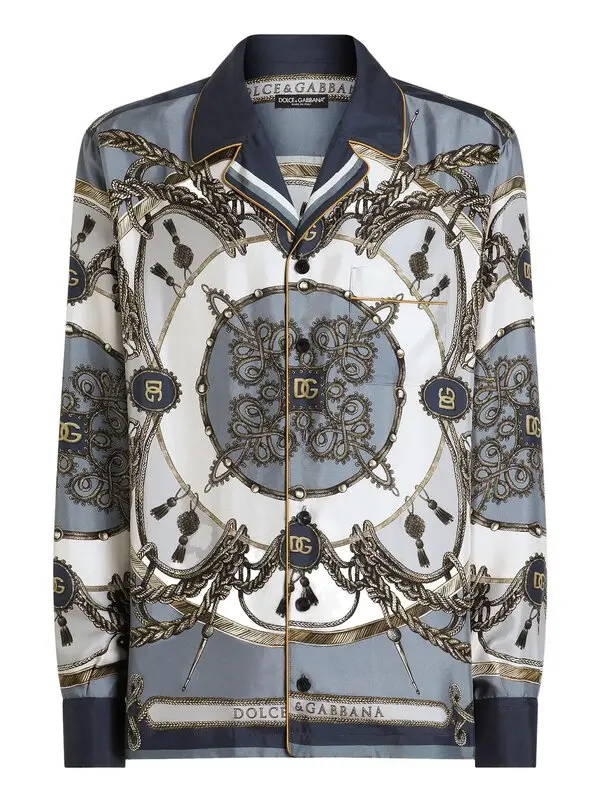 Dolce & Gabbana Cargo-print Silk Twill Shirt Shirts - Multicolor