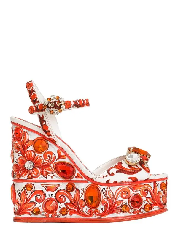 Dolce & Gabbana Sandalo Zeppa Sandals And Wedges Cotton - Multicolor