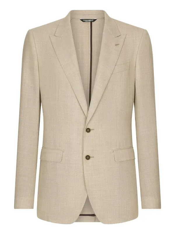 Dolce & Gabbana Single-breasted Wool Taormina-fit Jacket Suits And Blazers - Beige