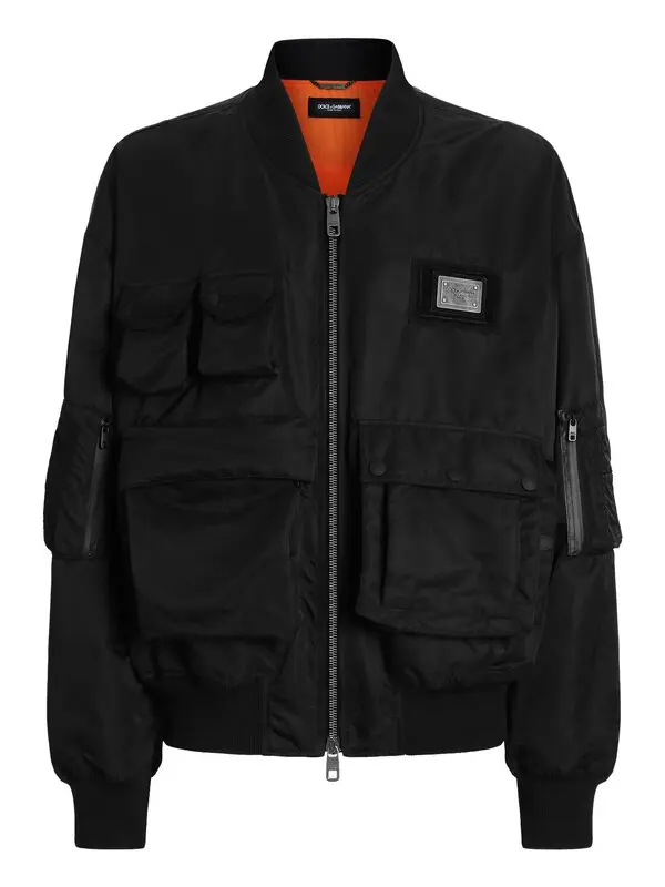 Dolce & Gabbana Nylon Gabardine Bomber Jacket - Black