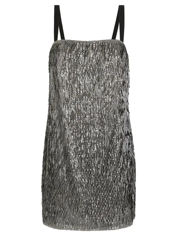 Dolce & Gabbana Dress With Embroidered Sequins Dresses - Silver