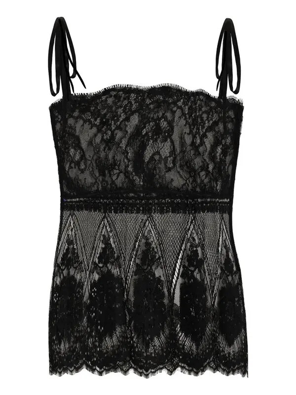 Dolce & Gabbana Lace Top Shirts And Tops - Black