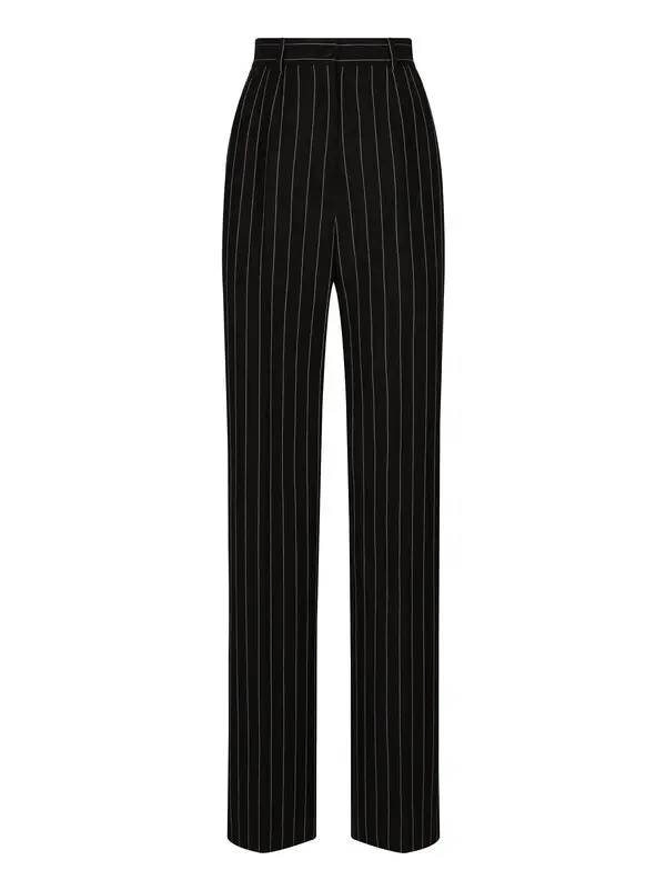 Dolce & Gabbana Flared Pinstripe Wool Pants Pants And Shorts - Multicolor
