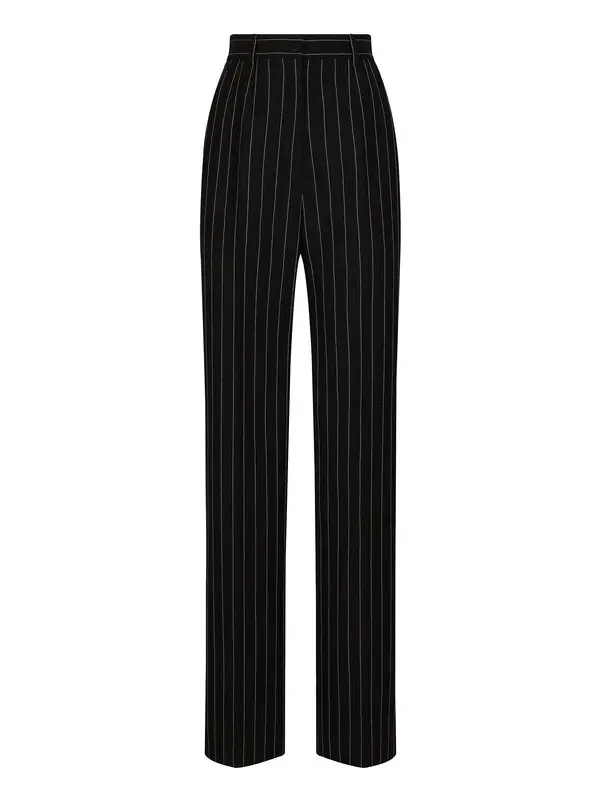 Dolce & Gabbana Flared Pinstripe Wool Trousers - Multicolor