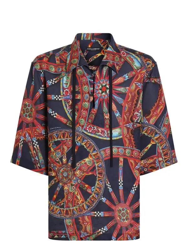 Dolce & Gabbana Carretto-print Hawaii Linen Shirt Shirts - Multicolor