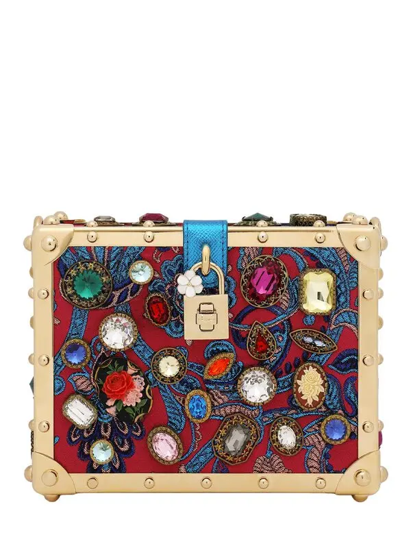 Dolce & Gabbana Jacquard Dolce Box Bag With Embroidery Shoulder And Crossbody Bags - Multicolor