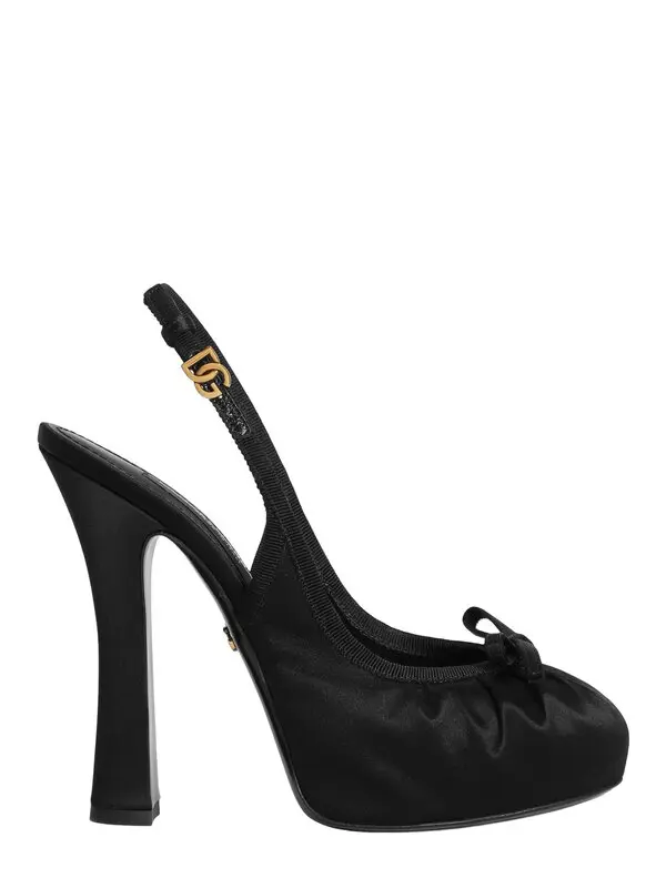 Dolce & Gabbana Satin Slingbacks Pumps And Slingback - Black