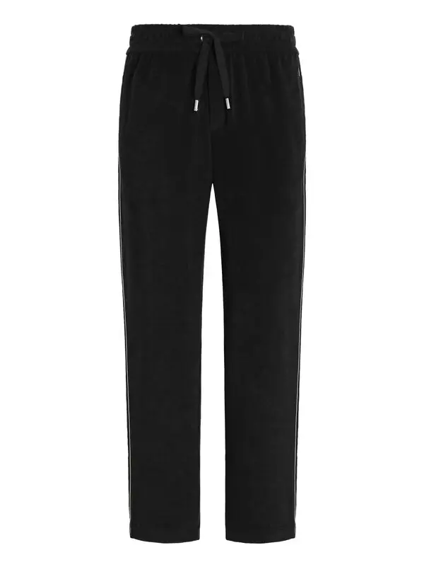 Dolce & Gabbana Cotton Terry Drawstring Trousers - Black