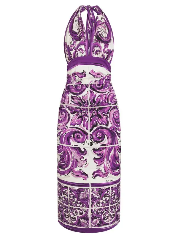 Dolce & Gabbana Majolica-print Charmeuse Dress Dresses - Multicolor