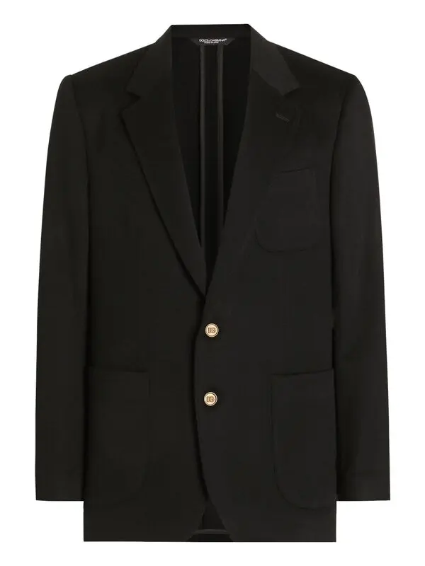 Dolce & Gabbana Single-breasted Portofino Cashmere Jacket Suits And Blazers - Black