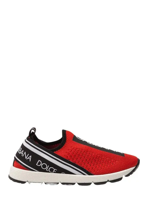 Dolce & Gabbana Sorrento Slip-on Sneakers With Logo Tape Shoes - Red