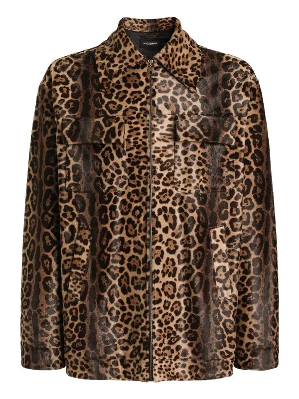 Dolce & Gabbana Leopard-print Pony Shirt Jacket - Multicolor