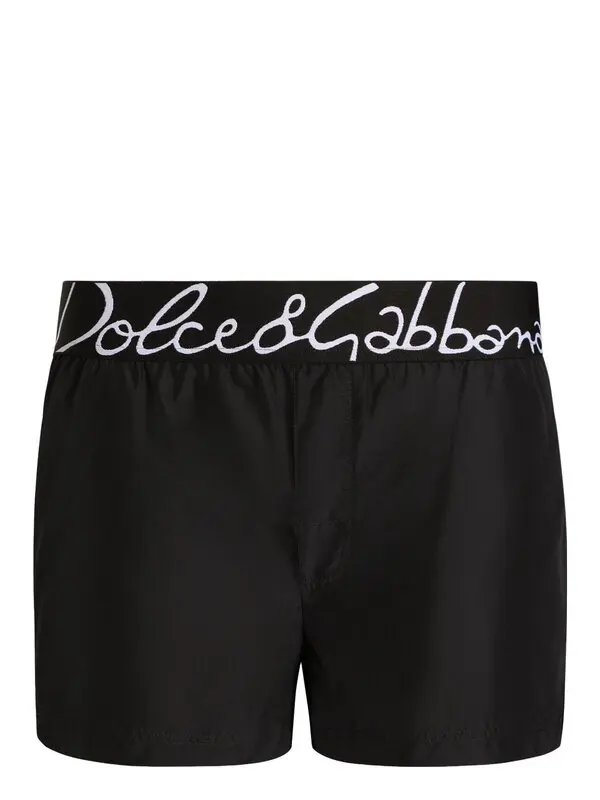 Dolce & Gabbana Logo Swim Trunks - Black