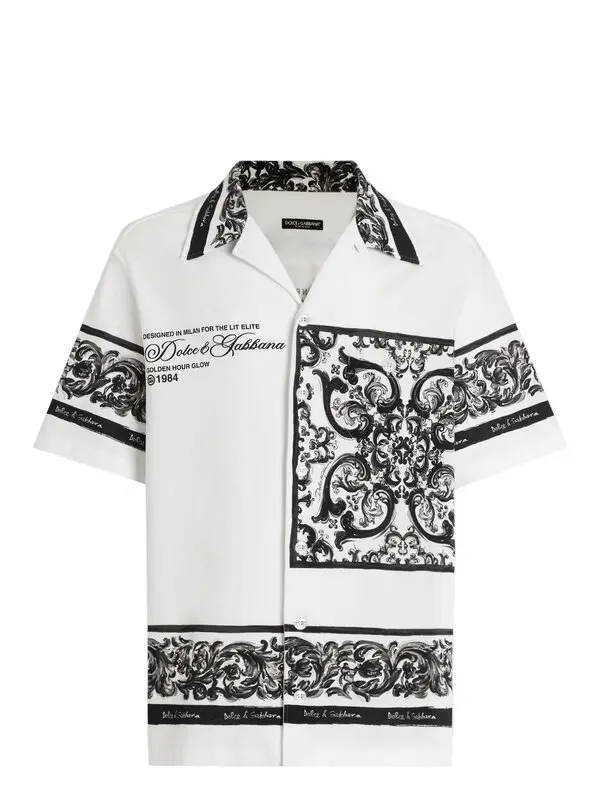 Dolce & Gabbana Majolica-print Hawaii Double Piqué Shirt Shirts - Multicolor