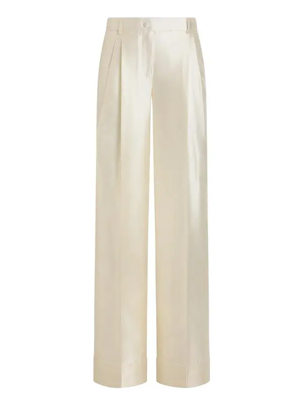 Dolce & Gabbana Mikado Silk Trousers Pants And Shorts Silk - White