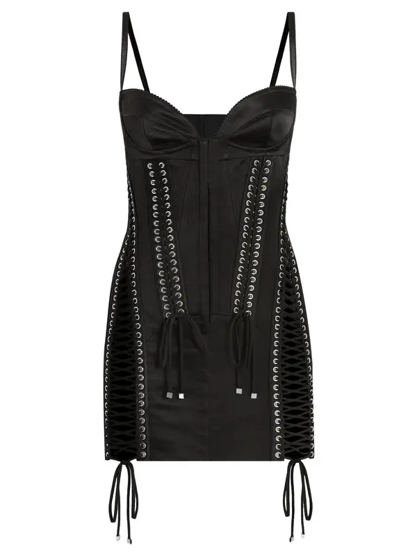 Dolce & Gabbana Duchesse Dress With Balconette Dresses - Black