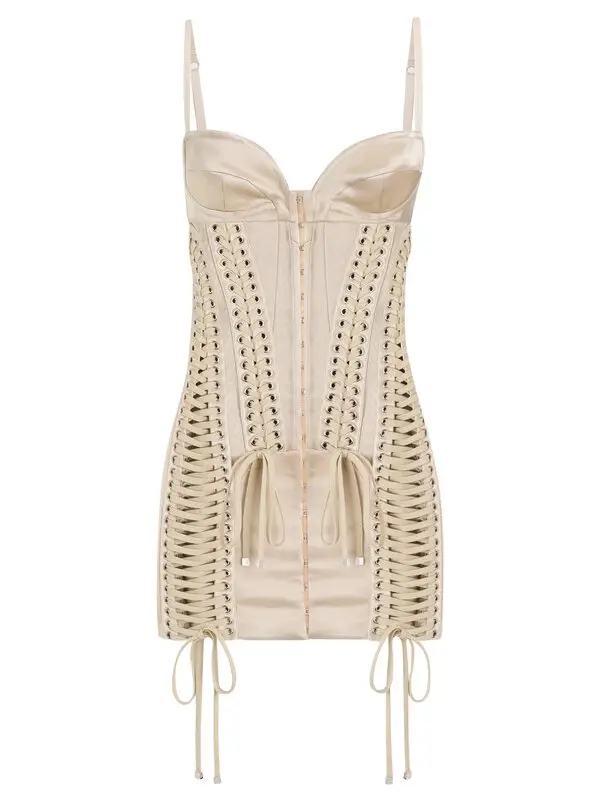 Dolce & Gabbana Duchesse Dress With Balconette Dresses - Pink