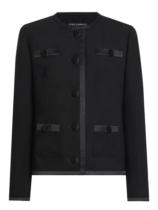 Dolce & Gabbana Single-breasted Jacket In Double Crêpe Coats And Jackets - Black
