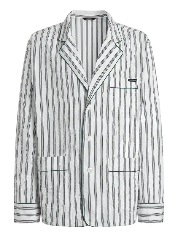 Dolce & Gabbana Crinkled Striped Poplin Vanity Robe Shirts - Multicolor