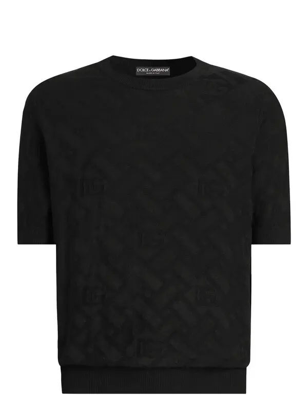 Dolce & Gabbana Micro-dot Stitch Silk Pullover - Black