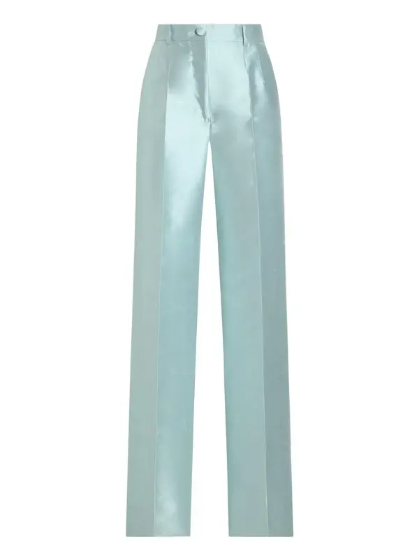 Dolce & Gabbana Shantung Silk Trousers Pants And Shorts - Blue