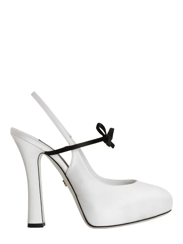 Dolce & Gabbana Slingback Platform Pumps With Bow Detailing - Multicolor