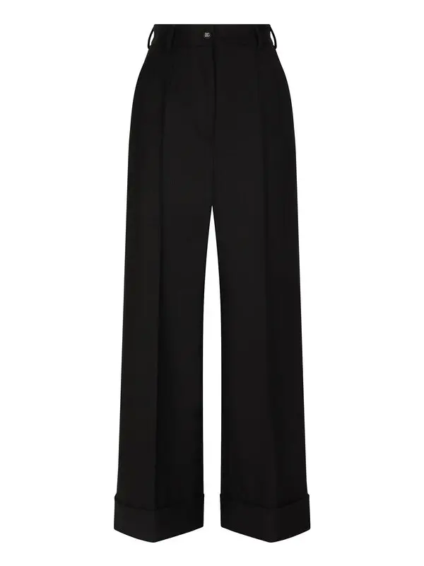 Dolce & Gabbana Twill Culottes Pants And Shorts Wool - Black