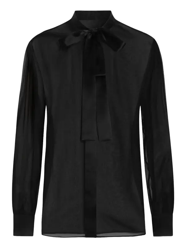 Dolce & Gabbana Chiffon Pussy-bow Shirt Shirts And Tops Silk - Black